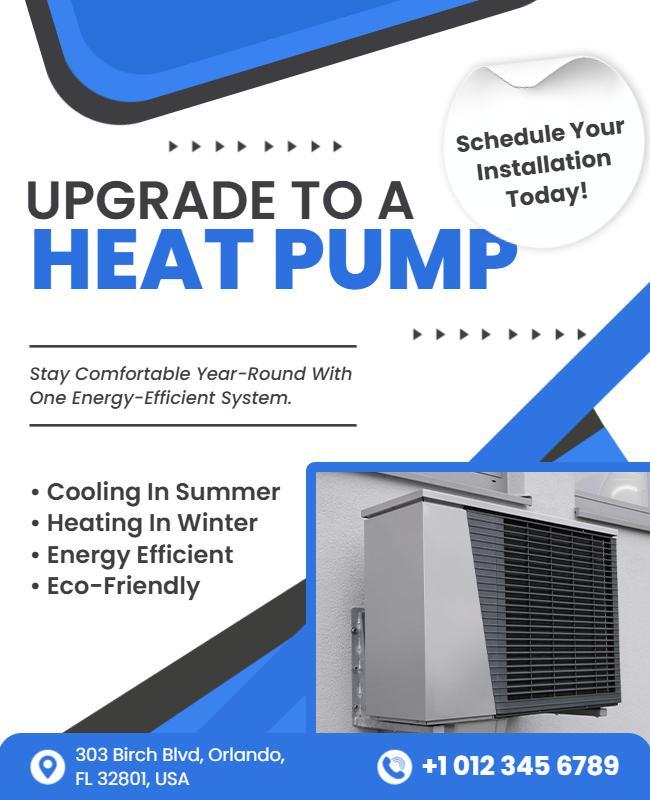 Energy Efficient Heat Pump Promotion Flyer Template