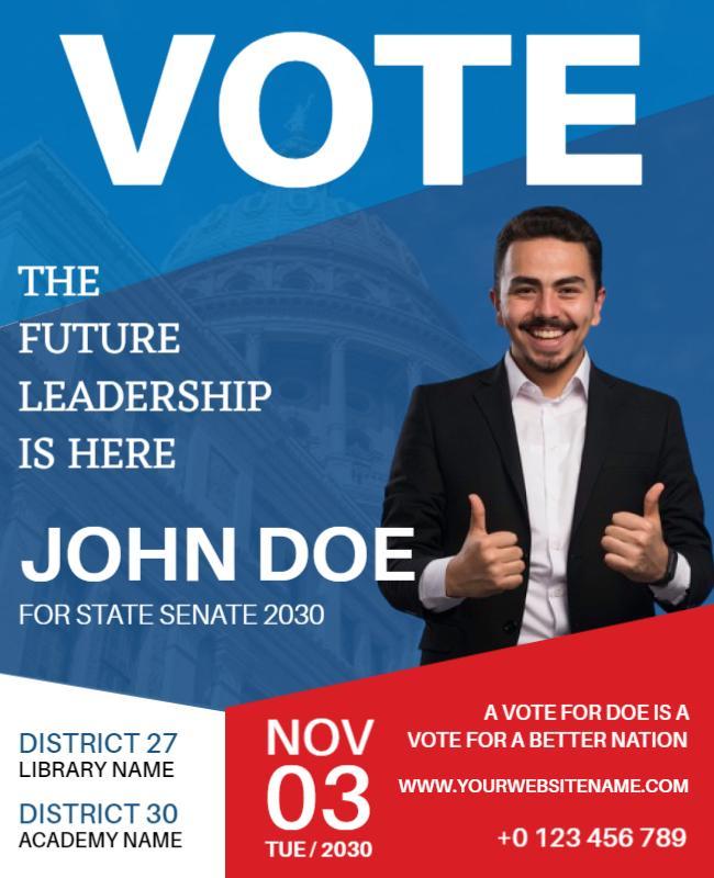 Engaging Election Campaign Vote Leadership Poster Template