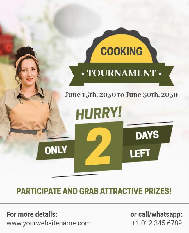Engaging Green Cooking Tournament Countdown Poster Template