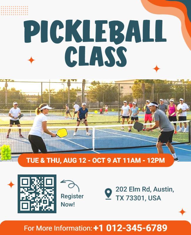 Engaging Pickleball Class Announcement Flyer Template