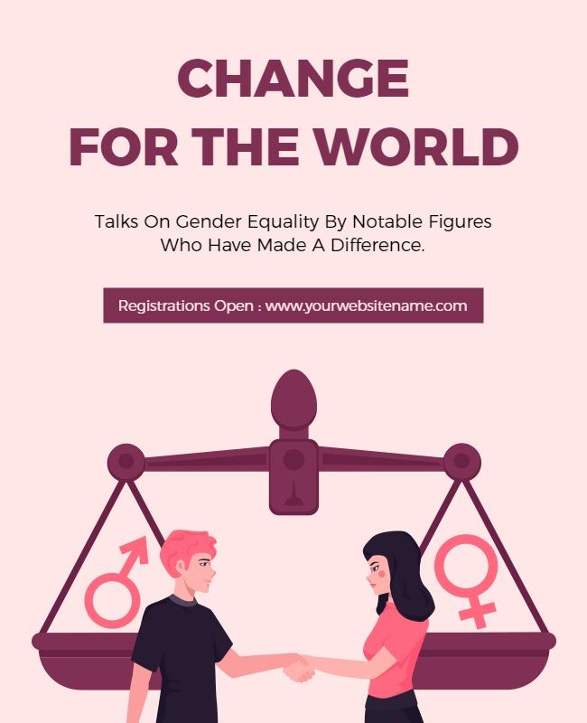 Engaging Pink Gender Equality Conference Poster Template