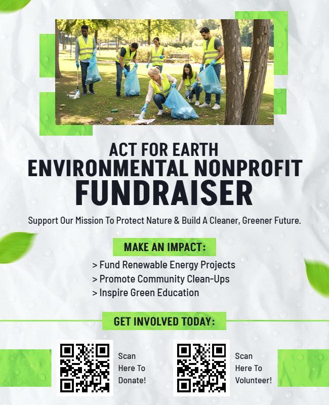 Environmental Nonprofit Fundraiser Event Flyer Template