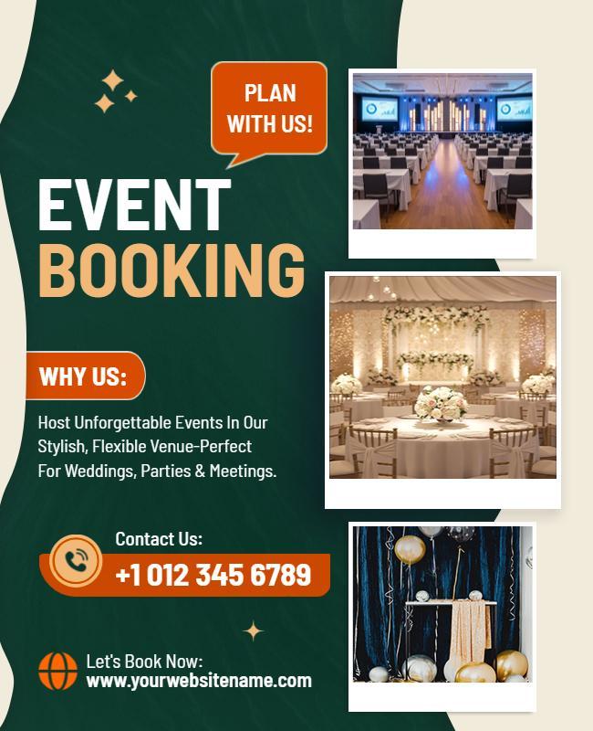 Event Venue Booking Services Flyer Template