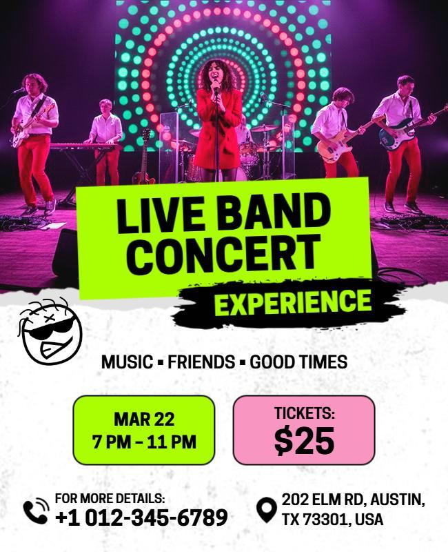 Exciting Live Band Concert Event Flyer Template