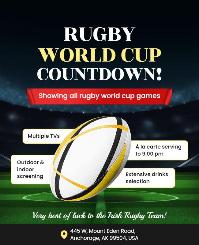 Exciting Rugby World Cup Countdown Event Poster Template