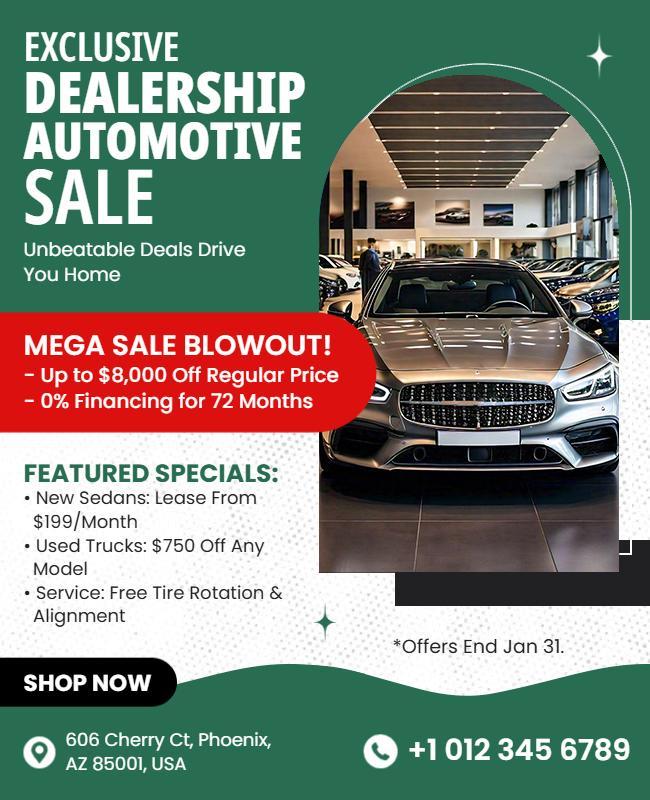 Exclusive Automotive Dealership Sale Flyer Template