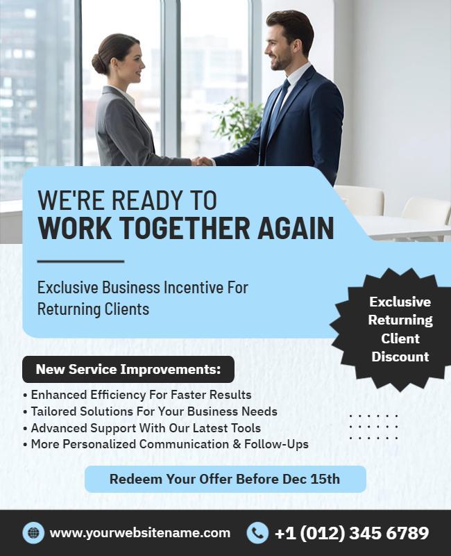 Exclusive Business Incentive for Returning Clients Flyer Template