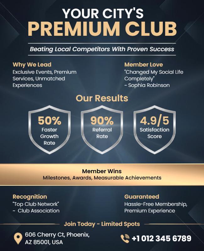 Exclusive Membership Club Promotional Flyer Template