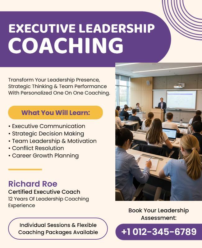 Executive Leadership Coaching Services Flyer Template