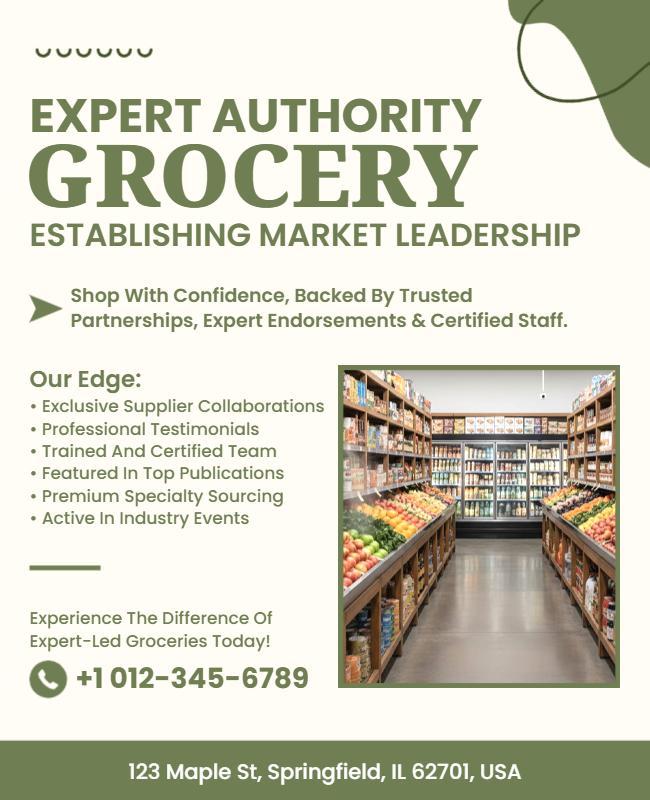 Expert-Led Grocery Store Promotional Flyer Template