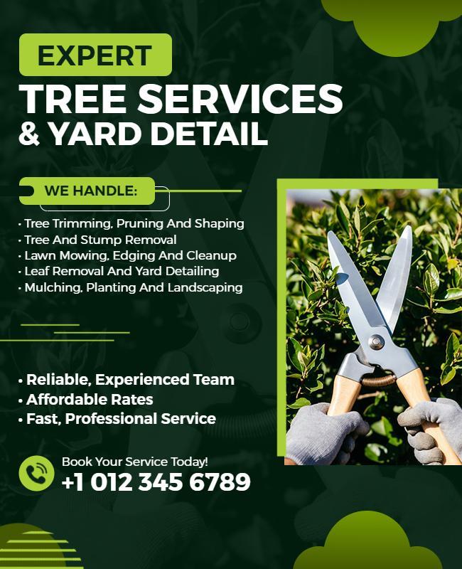 Expert Tree Services and Yard Maintenance Flyer Template
