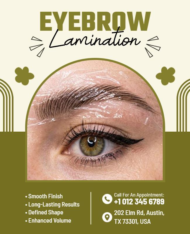 Eyebrow Lamination Beauty Service Flyer Template