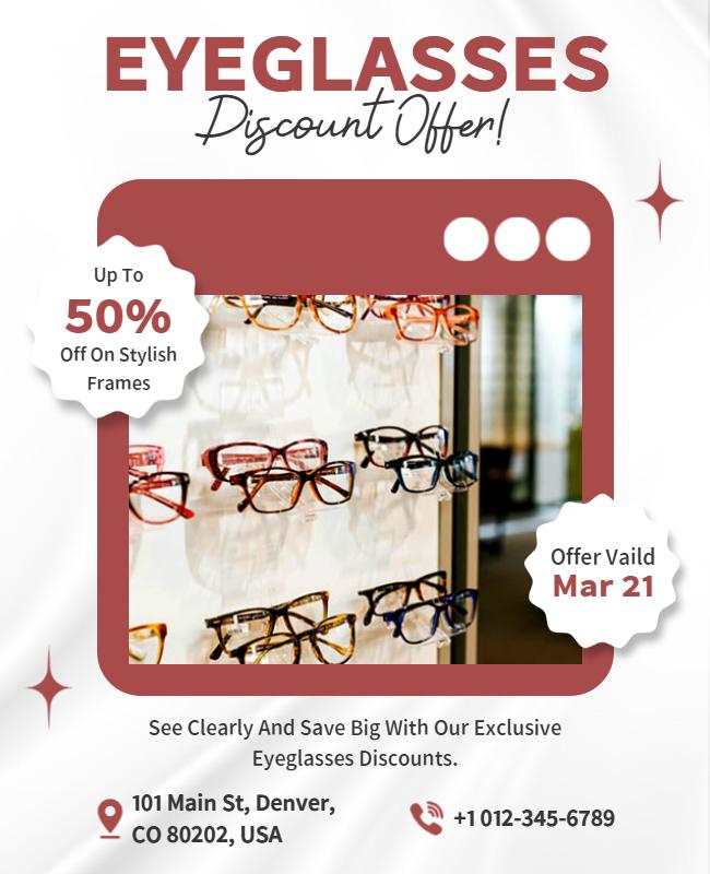 Eyeglasses Discount Offer Promotion Flyer Template