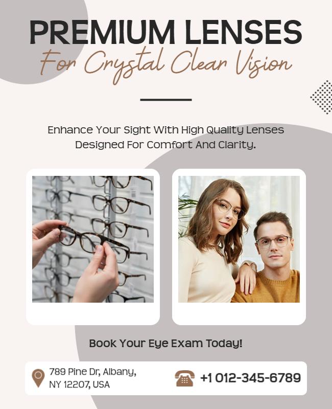 Eyewear Store Premium Lenses Promotion Flyer Template
