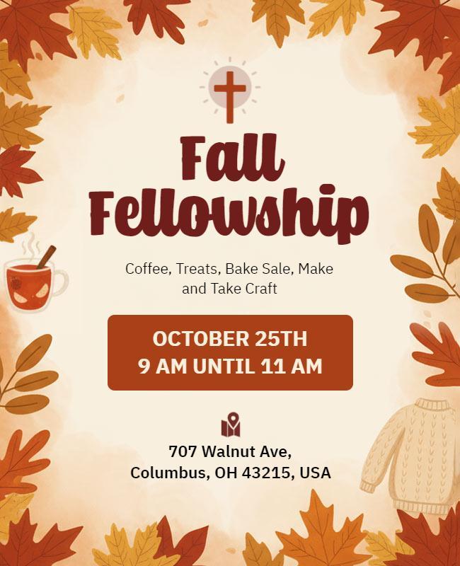 Fall Crafts and Fellowship Event Flyer Template