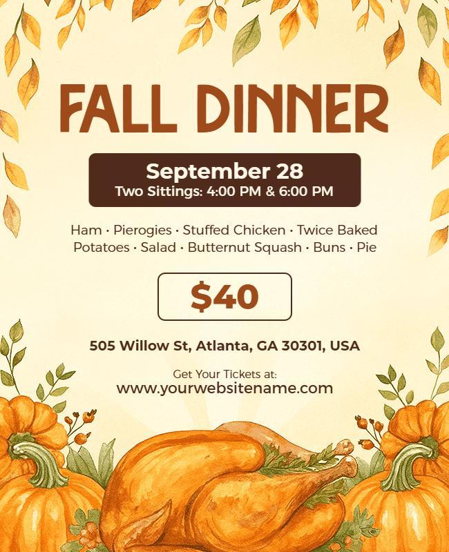 Fall Dinner Event Flyer Template