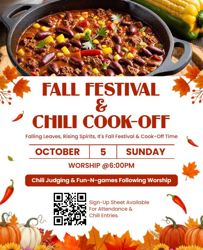 Fall Festival and Chili Cook-Off Celebration Flyer Template