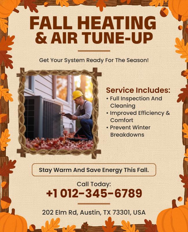 Fall Heating and Air Tune-up Flyer Template
