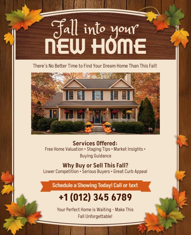 Fall Home Buying Real Estate Flyer Template