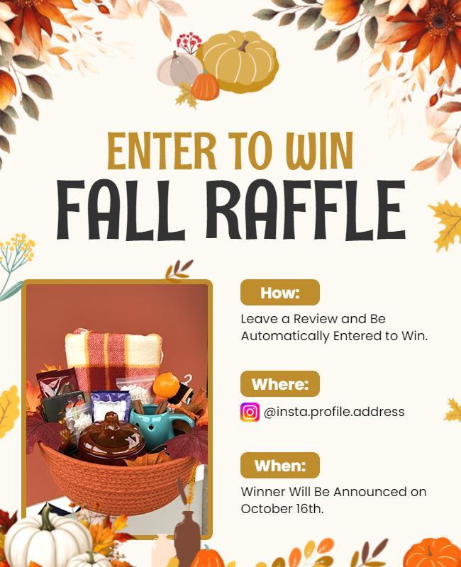 Fall Raffle Announcement Flyer Template