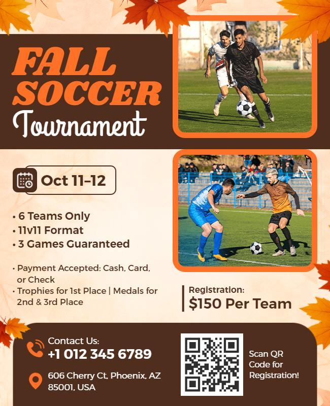 Fall Soccer Tournament Event Flyer Template