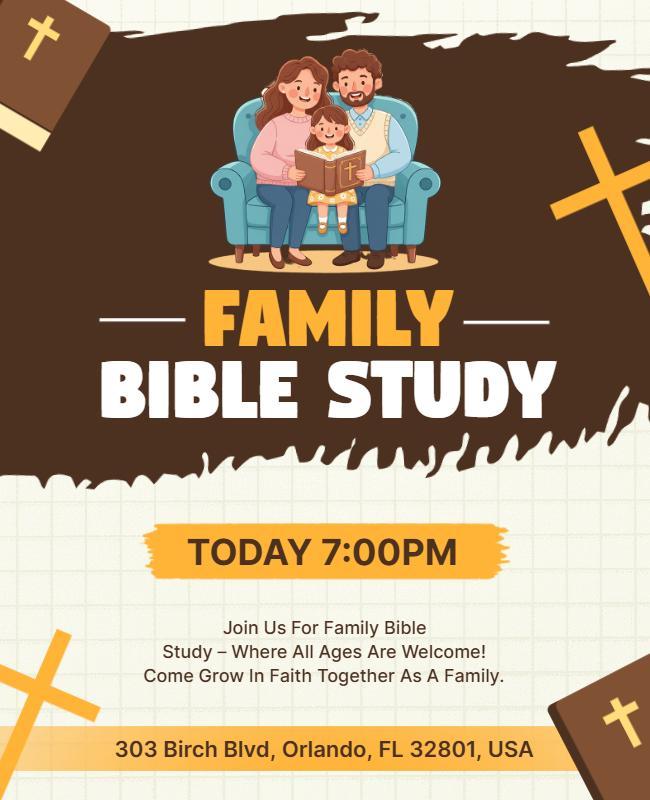 Family Bible Study Gathering Flyer Template