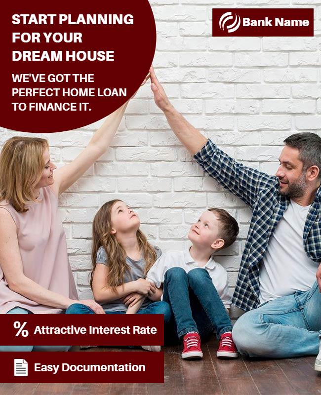 Family-Centric Home Loan Planning Financial Poster Template