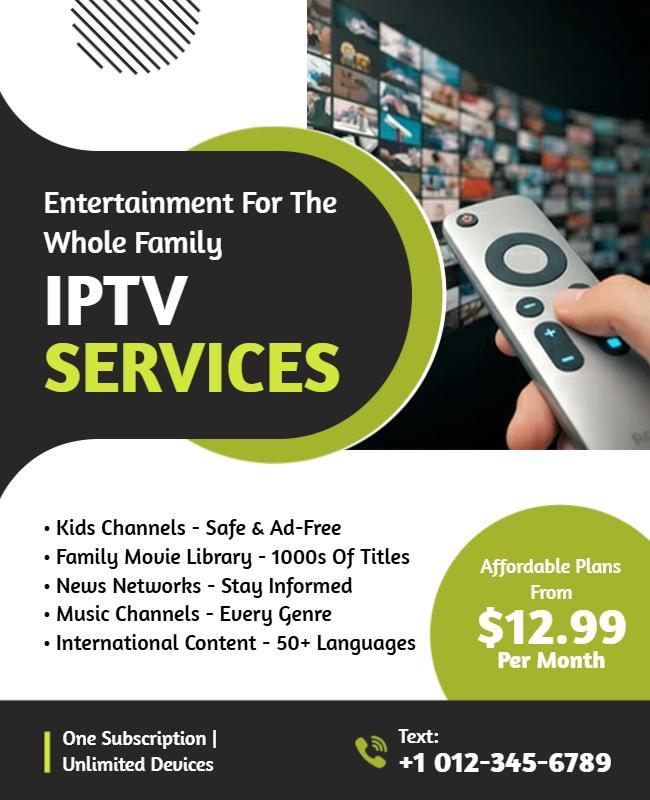 Family Entertainment IPTV Services Flyer Template