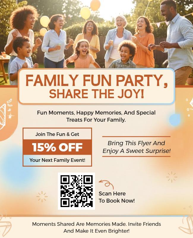 Family Fun Party Celebration Flyer Template