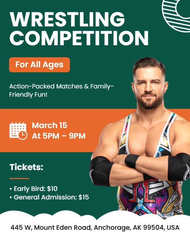Family Wrestling Competition Event Flyer Template