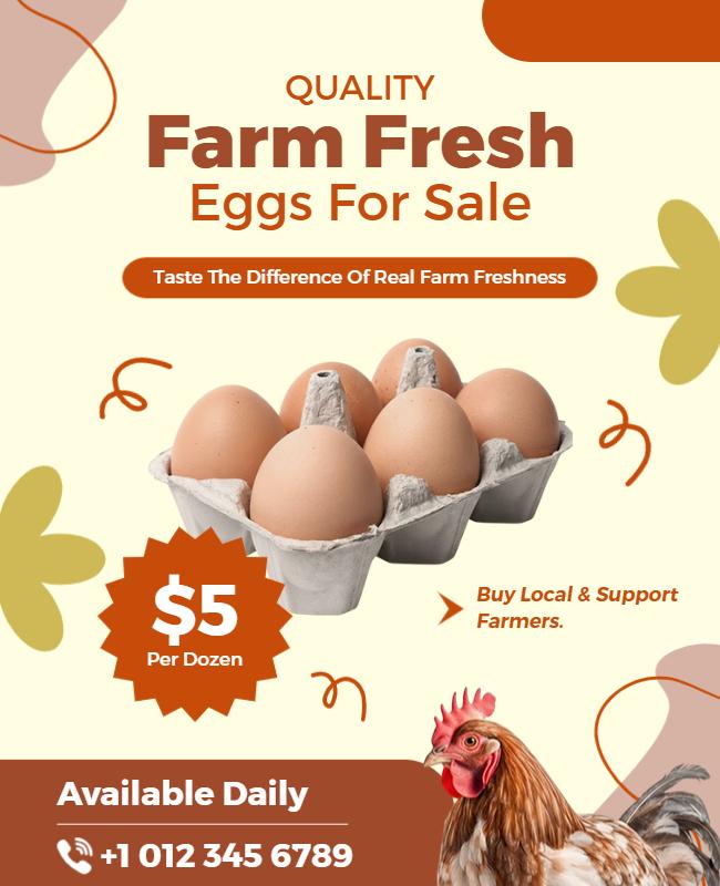Farm Fresh Egg Sale Promotional Flyer Template