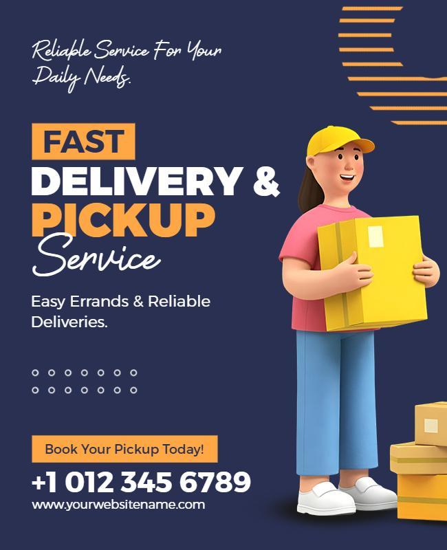 Fast Delivery and Pickup Service Flyer Template