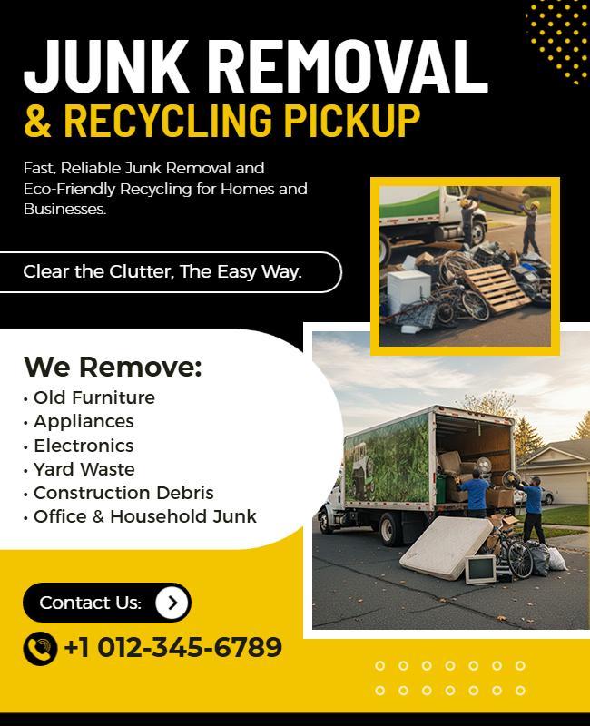 Fast Junk Removal and Recycling Promotion Flyer Template