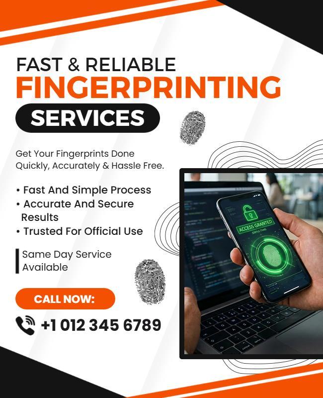 Fast Reliable Fingerprinting Services Flyer Template