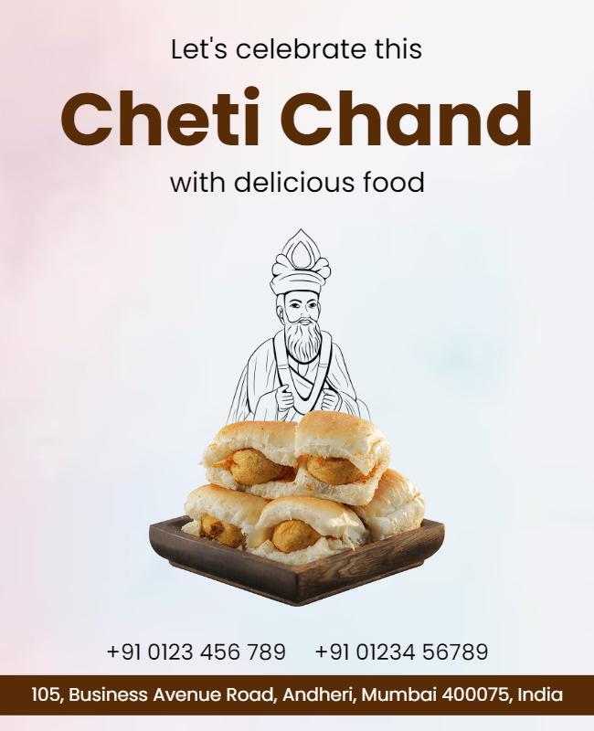 Festive Cheti Chand Celebration Food Poster Template