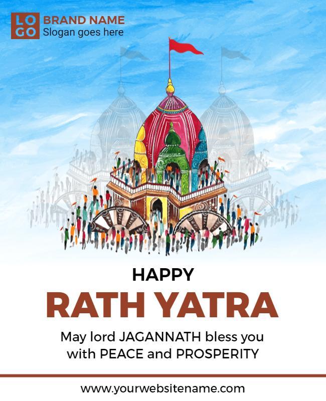 Festive Colorful Rath Yatra Celebration Poster Template