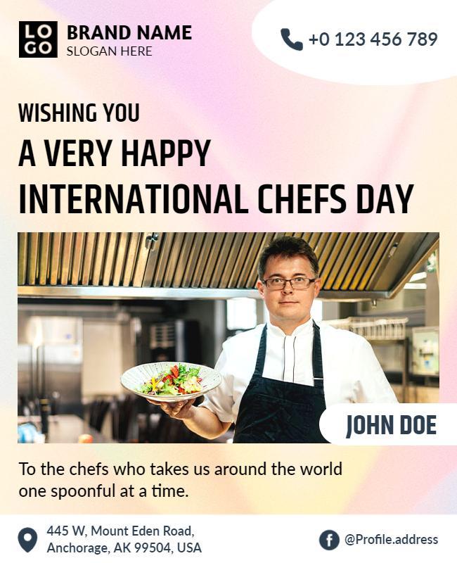 Festive Culinary Celebration for International Chefs Day Poster Template