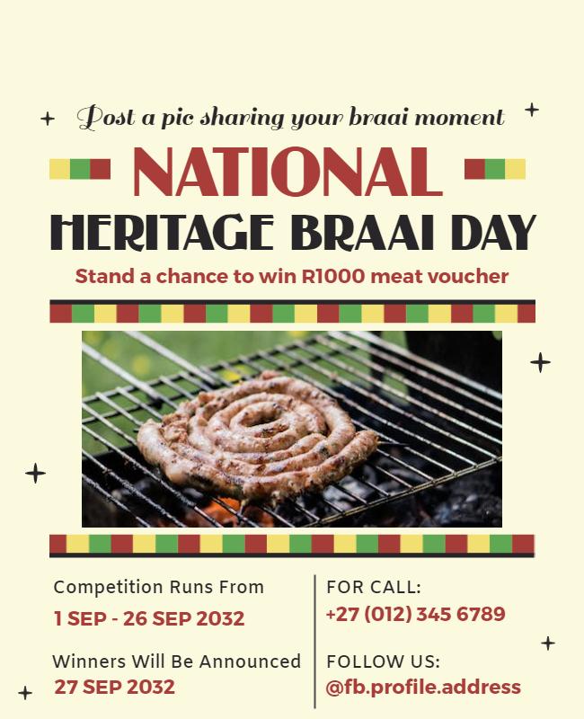 Festive National Heritage Braai Day Celebration Poster Template