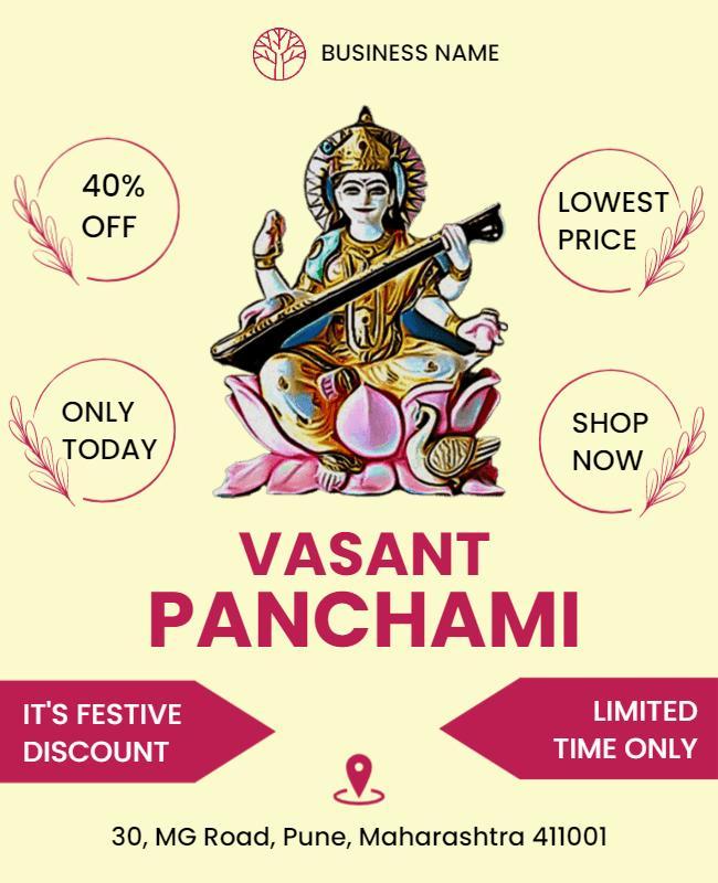 Festive Vasant Panchami Celebration Discount Poster Template