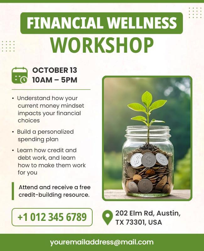 Financial Wellness Workshop Flyer Template