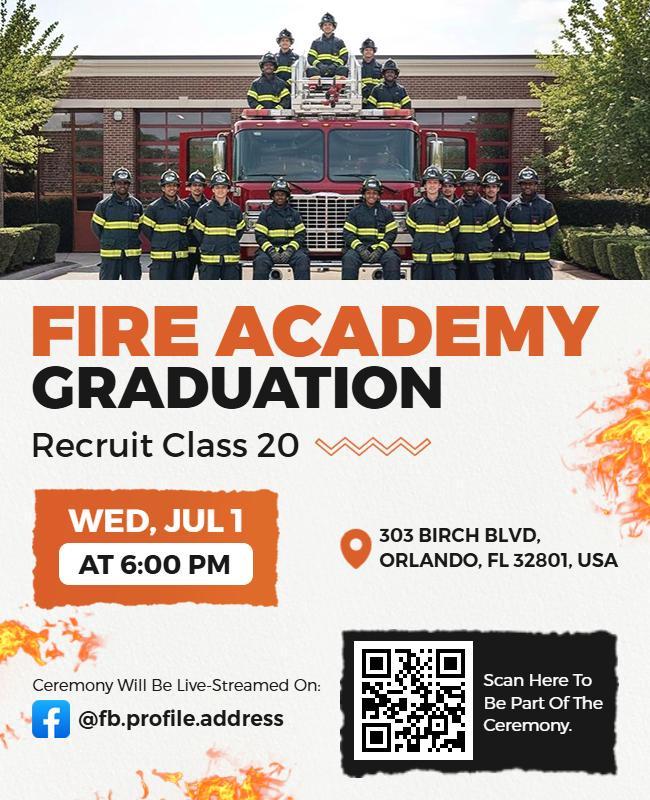 Firefighter Academy Graduation Ceremony Flyer Template