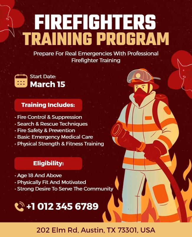 Firefighter Training Program Event Flyer Template