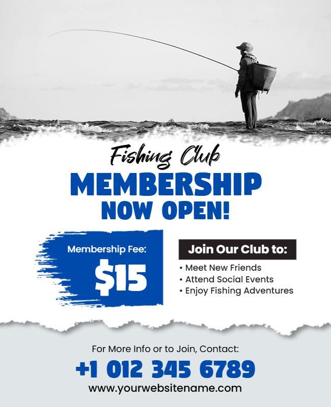 Fishing Club Membership Promotion Flyer Template
