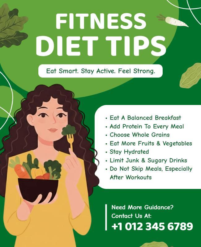 Fitness Diet Tips and Guidance Flyer Template
