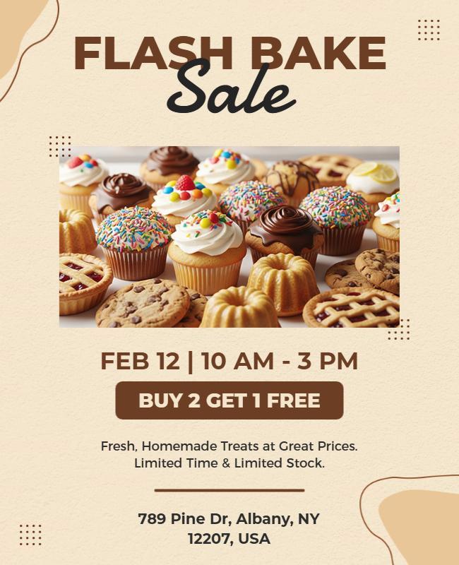 Flash Bake Sale Event Flyer Template