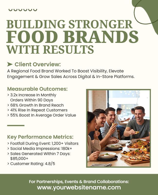 Food Brand Marketing Results Flyer Template