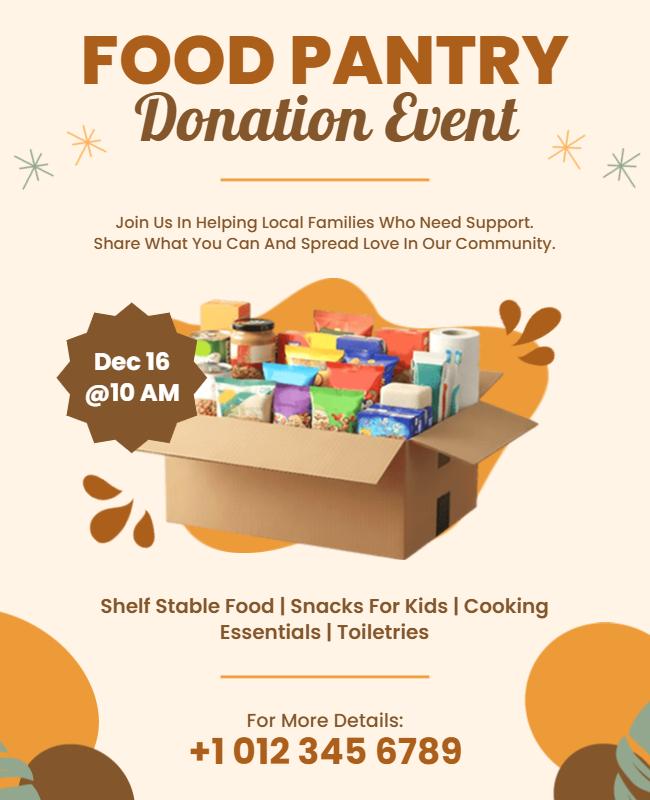 Food Pantry Donation Event Flyer Template