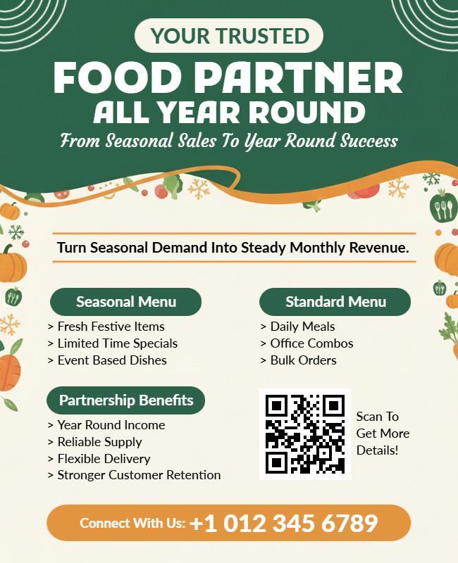 Food Partner Promotional Service Flyer Template