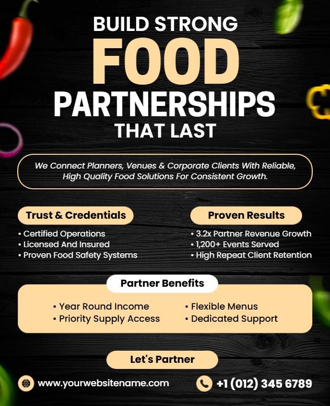 Food Partnership Business Solutions Flyer Template