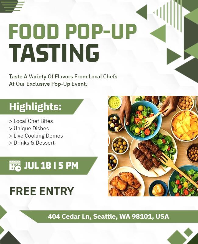 Food Pop-up Tasting Event Flyer Template